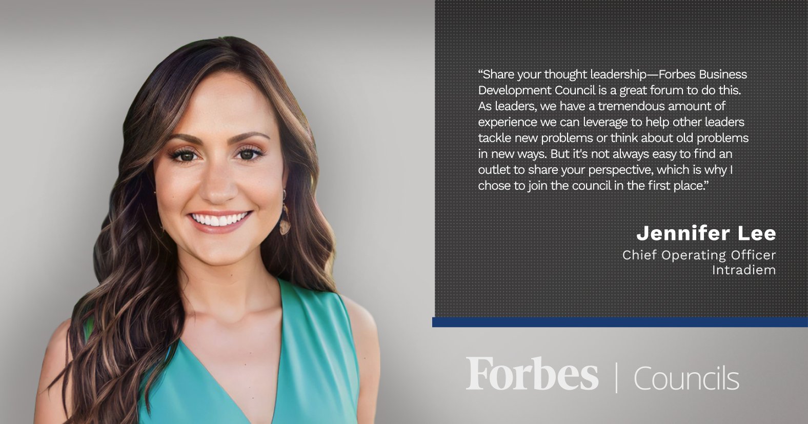 Jennifer Lee's Odyssey with Intradiem and Forbes Business Development ...